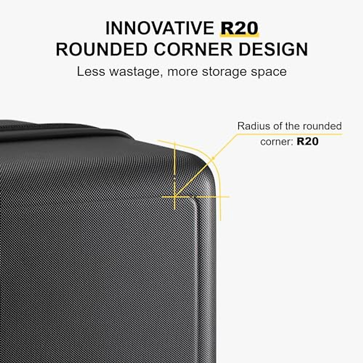 LEVEL8 Luggage Sets 3 Piece, 20 Inch 24 Inch 28 Inch Hardshell Suitcases, Lightweight Luminous Textured Large Luggage, Spinner Wheels Tsa Lock, 3-Piece Set (20/24/28), Black