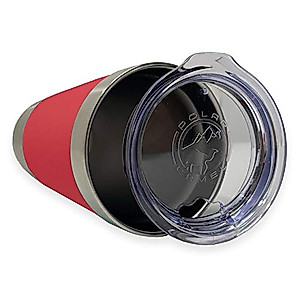 LaserGram 20oz Vacuum Insulated Tumbler Mug, Manicure, Personalized Engraving Included (Silicone Grip, Red)