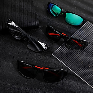 Cindeer 8 Pairs Polarized Sunglasses for Men and Women Sun Glasses with UV Protection Sport Sunglasses for Outdoor Activities (Black)