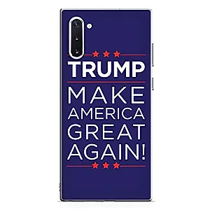 Inspired Cases - 3D Textured Galaxy Note 10 Case - Rubber Bumper Cover - Protective Phone Case for Samsung Galaxy Note 10 - Trump - Make America Great Again - Blue