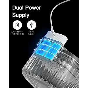 Ciays 70.4oz/2L Cat Water Fountain Automatic Induction Water Dog Water Fountain with Battery & Power Cord Powered Pet Water Fountain Bowl with Stainless Steel Drinking Tray for Pets, White