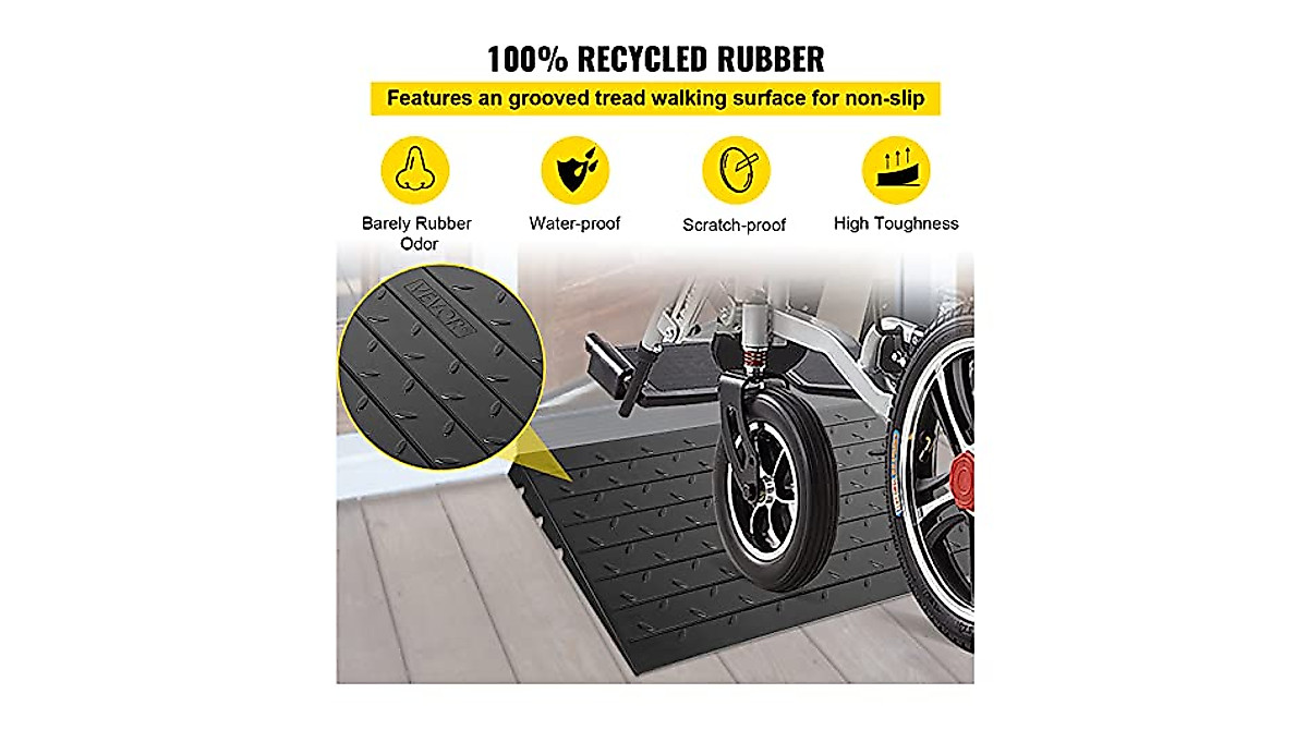 VEVOR Rubber Threshold Ramp – Durable & Non-Slip Doorway Solution