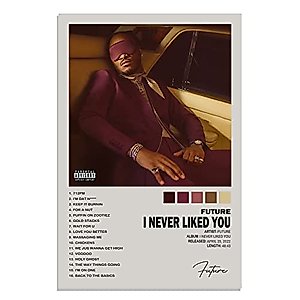 PSIMET Future Poster I Never Liked You Album Cover Wall Art Canvas for Office Decor Unframed 12'' x 18''