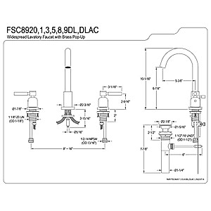 Kingston Brass FSC8920DL Concord Widespread Bathroom Faucet, Matte Black