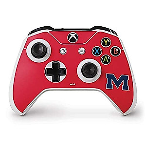 Skinit Decal Gaming Skin Compatible with Xbox One S Controller - Officially Licensed College Ole Miss Logo Red Design