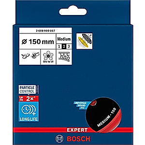 Bosch Professional 1x EXPERT Multihole Back Pad Universal 150 mm (Medium Finish), Diameter 150 mm, Accessory Random Orbital Sander)