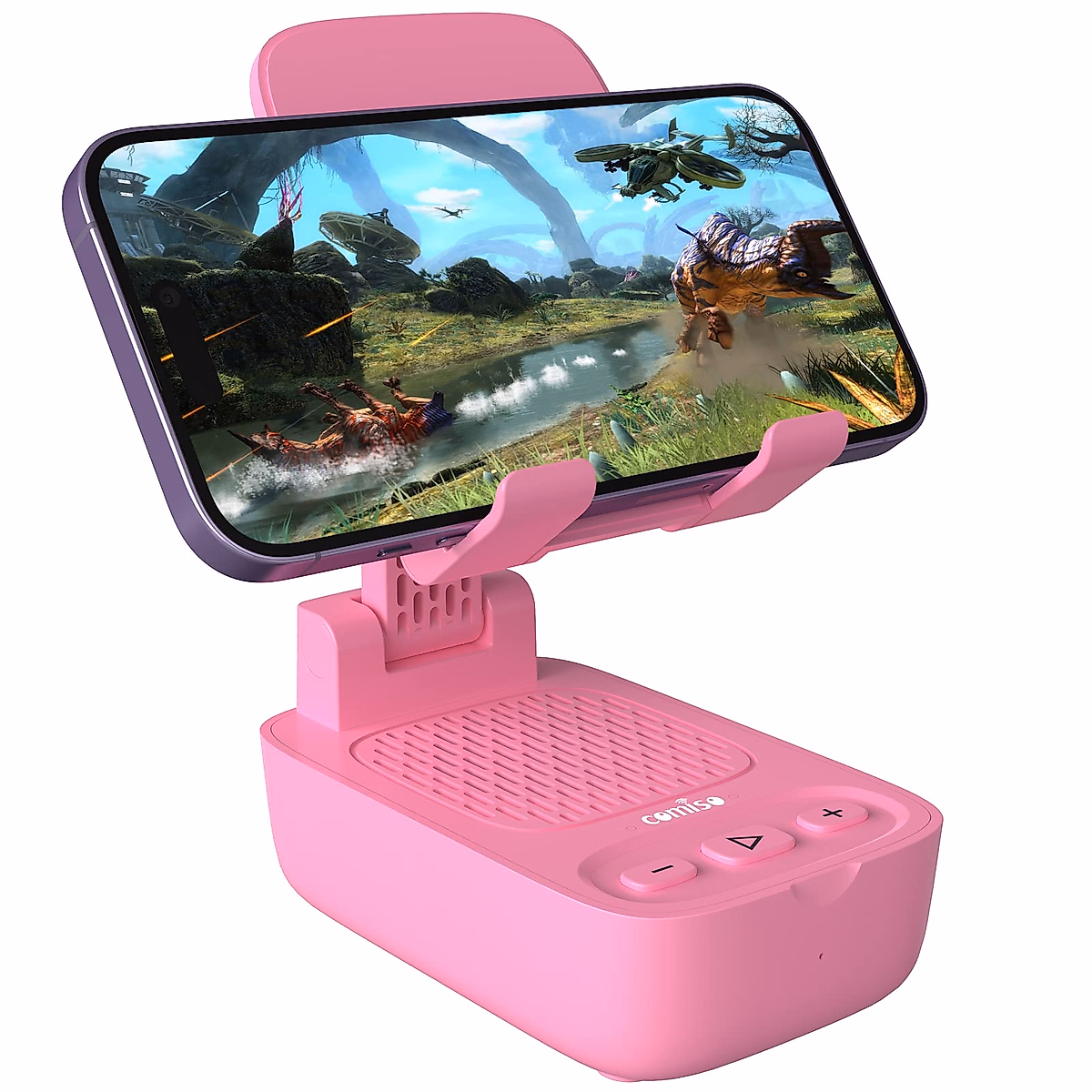 Gifts for Men Women, from Wife,Cell Phone Stand with Wireless Bluetooth Speaker, Punchy Bass & HD Stereo Sound Speaker for Home & Outdoors Compatible with iPhone/ipad/Samsung-Pink