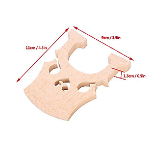 Cello Bridge,4/4 3/4 Cello Maple Bridge Maple Wood Self Adjusting Fitted Bridge Musical Instrument Replacement Accessory (Pack of 2)(Wood Color 4/4) Cello Bridge cello bridge cello bridge 4 4