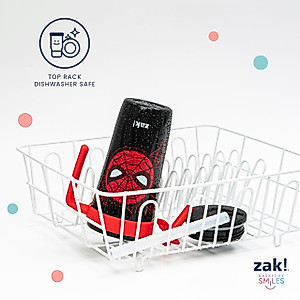 Zak Designs Marvel Fairway Travel Tumbler for On the Go or At Home, 18oz Stainless Steel with Vacuum Insulation, Spillproof Silicone Straw, and Carry Handle for Cold Drinks (Spider-Man)