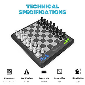 Bryght Labs - ChessUp - Electronic Chess Board - Built-In Chess Engine and Instructor - With Chess Set TouchSense Pieces - Features Wireless Play and Companion App