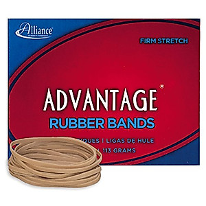 "Alliance Rubber 26339 Advantage Rubber Bands Size #33, 1/4 lb Box Contains Approx. 150 Bands (3 1/2"" x 1/8"", Natural Crepe)", beige