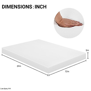 PIKAQTOP Premium 5 Gel Memory Foam Mattress - CertiPUR-US Certified, Bed-in-a-Box - Cool Sleep & Comfy Support - California King