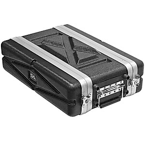Seismic Audio - SALWR2S - Lightweight 2 Space Compact ABS Rack Case - 2U PA DJ Amp Effects Shallow Rack Case