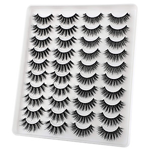20 Pairs Lashes Wispy Eyelashes 4 Styles False Eyelashes 3D Faux Mink Lashes Wholesale Bulk Natural Fake Eyelashes Dramatic Long Eyelashes by Calphdiar