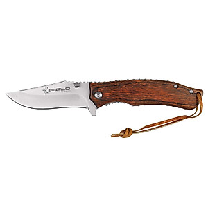 iFIELD Folding knife Camper EL29037, Stamina handle, total 7.2 inch, includes cord, 3.3 inch blade, camping tool for fishing, hunting, sport activity.