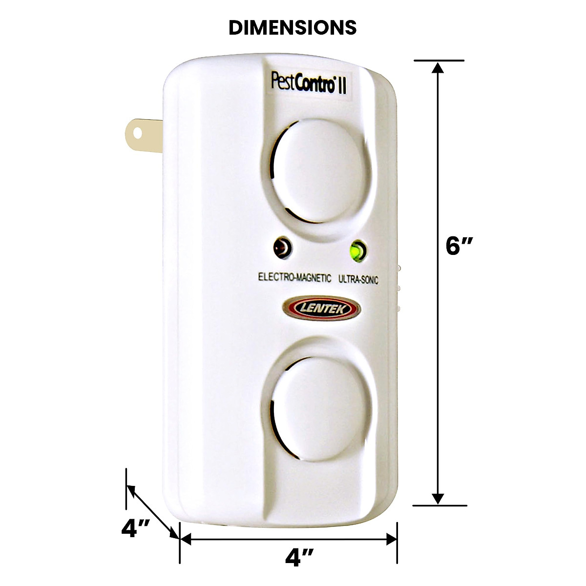 PestContro Ultrasonic Electromagnetic Pest Repeller, Indoor Plug-in Non-Lethal Insect and Rodent Control, Twin Speaker Design, Sweep Sound Technology, Use in Kitchen Cellar Office Garage Shed Attic