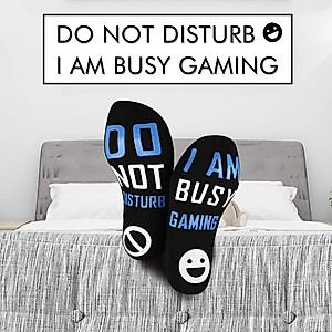 Birthday Gifts For Mens,Do Not Disturb Im Gaming Socks for Men,Teen Boys Gifts Ideas,Fathers Day Funny Gifts For Dad Sons