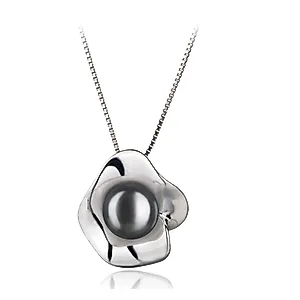 Rocio Black 9-10mm AA Quality Freshwater 925 Sterling Silver Cultured Pearl Pendant For Women