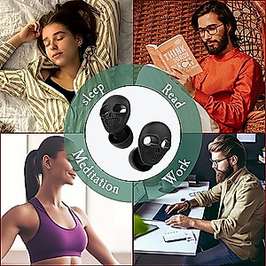 Ear Plugs for Noise Reduction Reusable Hearing Protection in Flexible Silicone for Concerts,Work,Study 8 Size Eartips with Small Box,Perfect -30dB Earplugs for Sleeping Noise Cancelling (Deep Black)