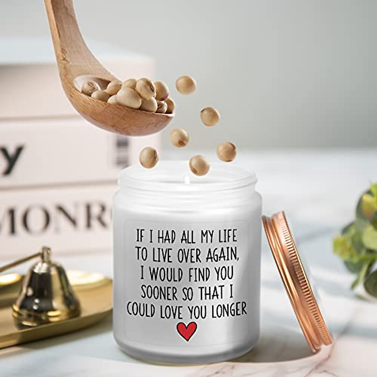 Romantic Gifts for Her, Girlfriend Birthday Gifts for Wife Anniversary Christmas&Thanksgiving Valentine Wedding Love Gifts for Women Men Him Boyfriend Husband Funny Dating Present Lavender Candle