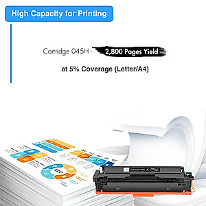 TRUE IMAGE Compatible Toner Cartridge Replacement for Canon 045 045H CRG-045H MF634 Color ImageCLASS MF634Cdw MF632Cdw LBP612Cdw MF632 Printer Ink (Black, 1-Pack)