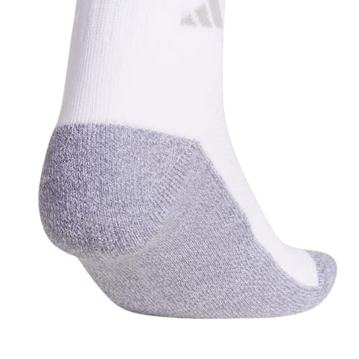 adidas Kids-Boy's/Girl's Cushioned Angle Stripe Quarter Socks (6-Pair), White/Grey/Light Onix Grey, Large
