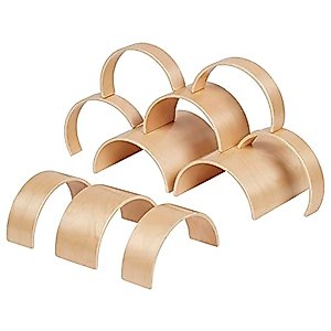 ECR4Kids Wooden Tunnels and Arches, Block Play, Natural, 10-Piece