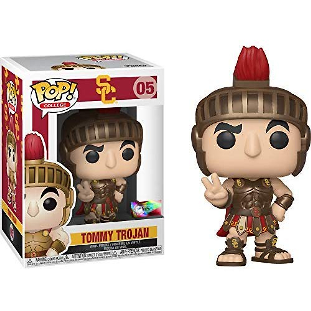 POP College Mascots USC Tommy Trojan Home Trojan Armor Funko Pop Multicolored 3.75 inches