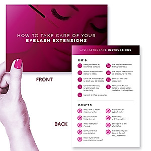 Lash Extension Aftercare Cards - Pack of 50 4x6 Double Sided Premium Eyelash Care Card Kit for Salons and Lash Technicians