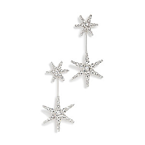 Jennifer Behr Women's Estee Earrings, Crystal, Clear, Silver, One Size