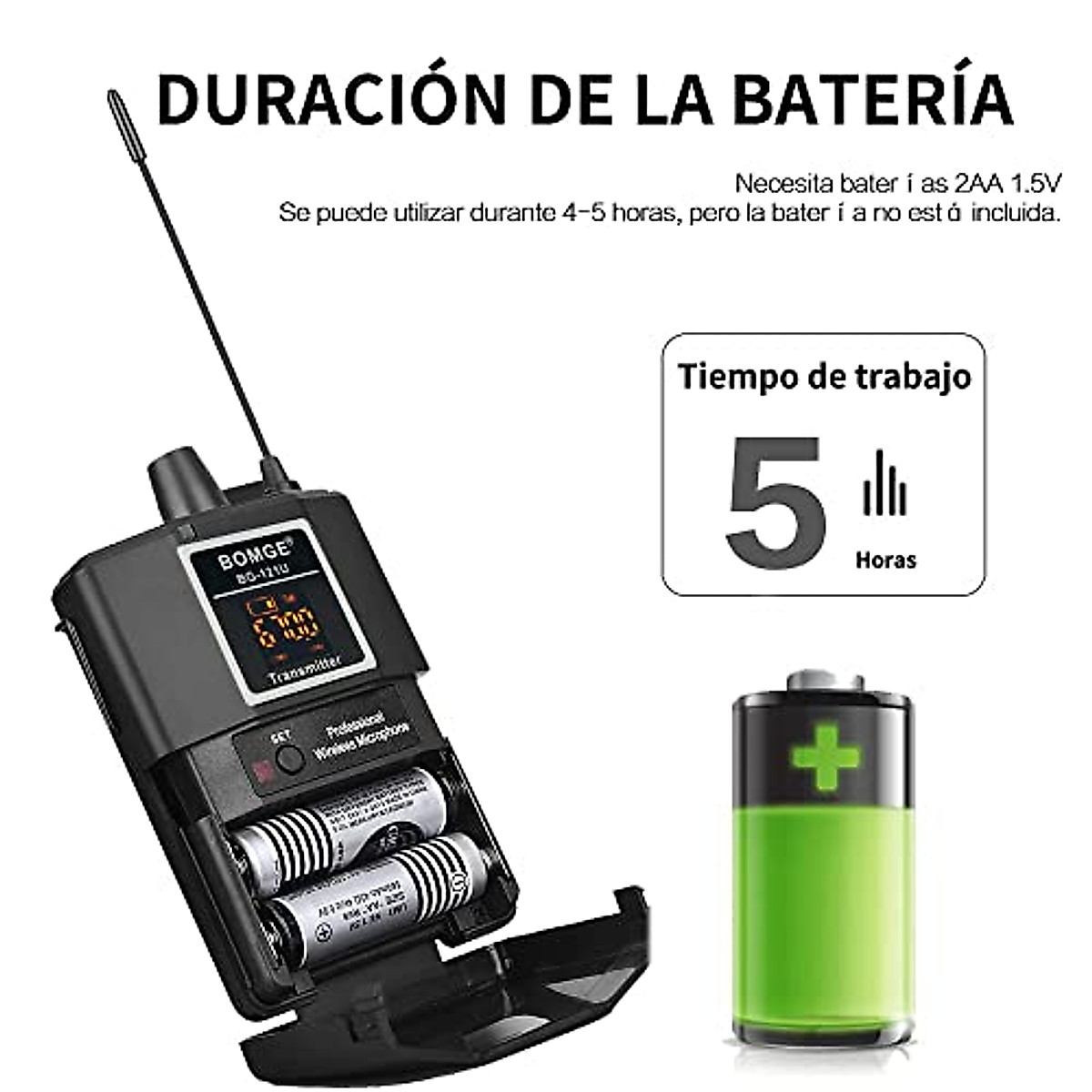 Wireless Lavalier Lapel Microphone System/Headset Mic/Interview Mic，for iPhone, Android Smartphones, PA Speaker, Teaching, DSLR Camera and Tablets (164 Ft Range)