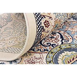 Unique Loom Narenj Collection Classic Traditional Medallion Textured Design Area Rug, 8 x 10 ft, Ivory/Tan