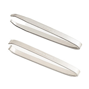 Eyebrow Tweezers [ Made in Japan ] 2 Pieces Set, Professional Hande Made Sharp Tweezers for Men and Women (SK-2)