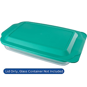 Replacement Lids for Pyrex 9 x 13 Casserole Glass Baking Dish Container Cover 3 QT 233-PC (Turquoise), 2-Pack
