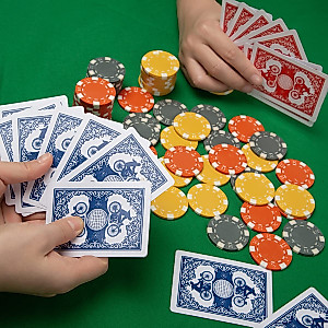 Demteric Upgraded Poker Chips Set with Case Casino Chips Games Equipment Jack Black Roulette Wheel Blackjack Texas Holdem Pokeno Game Set with Cards Texas Themed Gambling Gifts for Men Women Adults