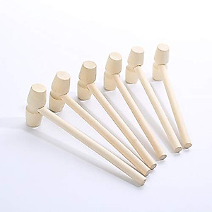 10 Pcs Wooden Mini Hammers Multi-Purpose Natural Wood Hammer for Crab Lobster Mallets