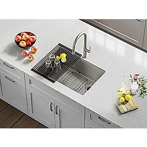 Kraus KRM-10NB Kore Multipurpose Over-Sink Roll-Up Dish Drying Rack, 21 Inch-Regular, (Night Black) 20.5inch L x 12.75inch W