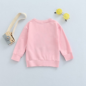 Hnyenmcko Kids Toddler Baby Girl Clothes Wlid Like My Curls Letter Printed Pullover Sweatshirt Fall Winter Sweater Tops 1-6Y (Pink, 3-4 Years)