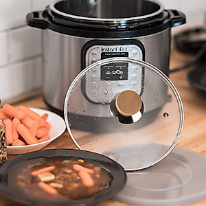 9 inch Tempered Glass Lid for Instant Pot 6 Quart, Silicone Lid Silicone Cover for Instant Pot 6 Quart, Silicone Sealing Rings for Instant Pot 5 qt or 6 qt (2 Pack), Set of 4 Instant Pot Accessories