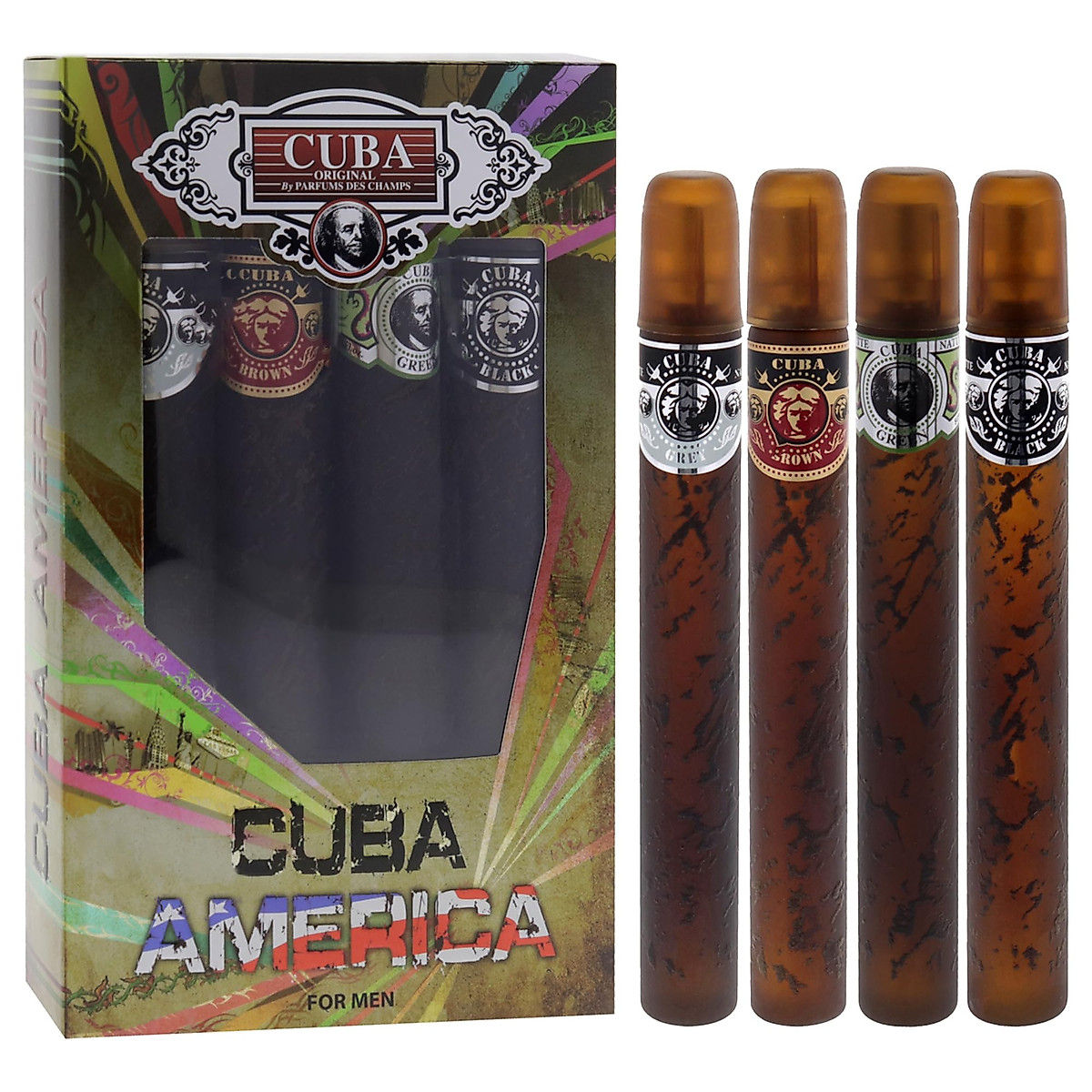 CUBA AMERICA 4-Piece SET, 4X35 ML (BLACK, BROWN, GREEN, GREY)