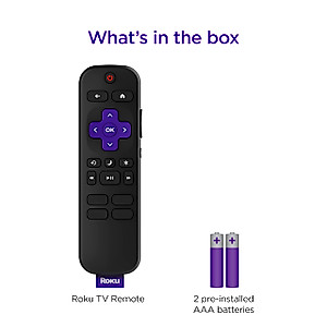 Roku TV Remote Control (Official Manufacturer Product) - Simple Setup, & Pre-Set App Shortcuts - Replacement Remote Compatible with RokuTV Models ONLY (Not Roku Players)