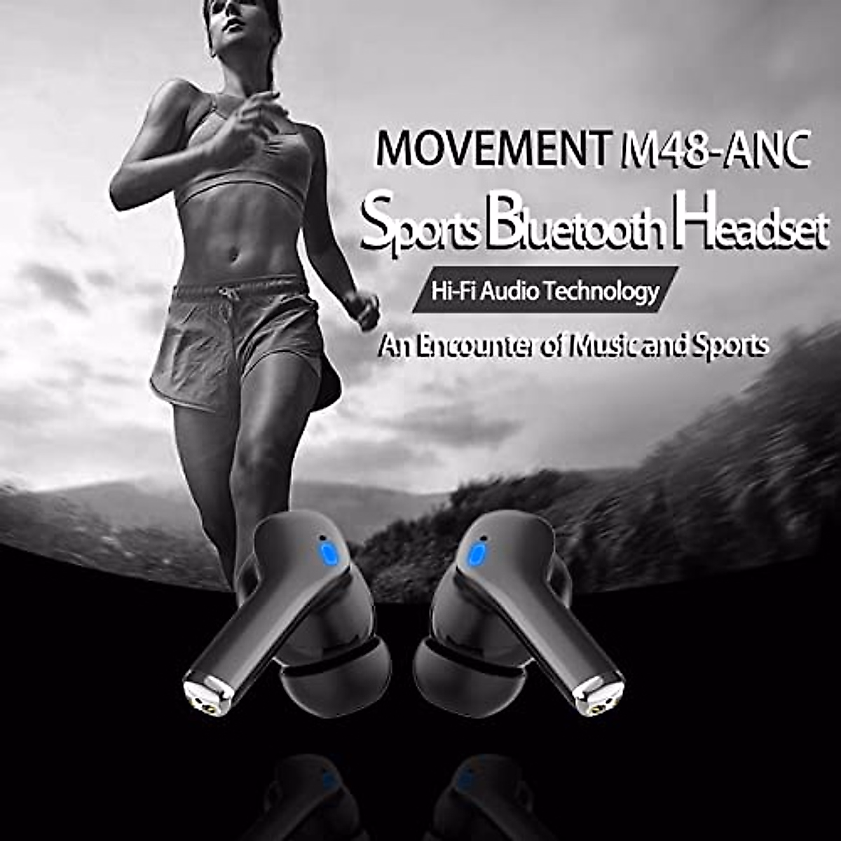 GDJBA Ear Buds Wireless Bluetooth Earbuds 5.3 Bluetooth Headphones with Noise Cancelling Microphone HiFi Sound Quality 60 Hours Listening Waterproof Compatible with iPhone/Android