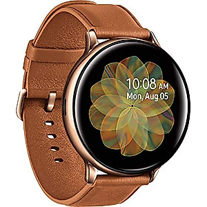 Samsung Original Galaxy Watch Active2 Enhanced Sleep Tracking Analysis Stainless Steel CASE (International Model) (Gold, 44mm) (Ren