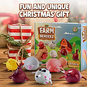 Yoya Farm Freinds DNA Balls - Fidget Stress Ball - Colorful Soft Squishy - Mental Stimulation, Clarity, Focus Tool - Fun Squishies - 6 Pack