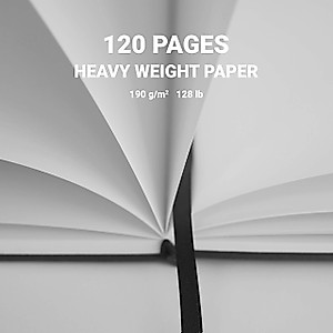 Articka Note Hardcover Sketchbook – Square Hardbound Sketch Journal – 8 x 8 Inch Art Book – 120 Pages with Elastic Closure – 180GSM Ultra Smooth Paper – Ideal for Pencils, Graphite, Charcoal, Pen