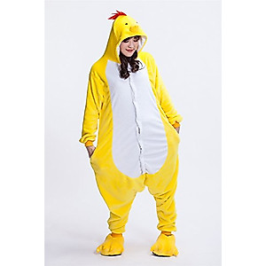 Adult Chicken Kigurumi Animal Costume Pajamas Homewear Lounge Wear M Yellow