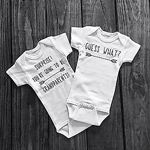 Bump and Beyond Designs Surprise Pregnancy Announcement Grandparents, Newborn Bodysuit, White, 0-3 Months