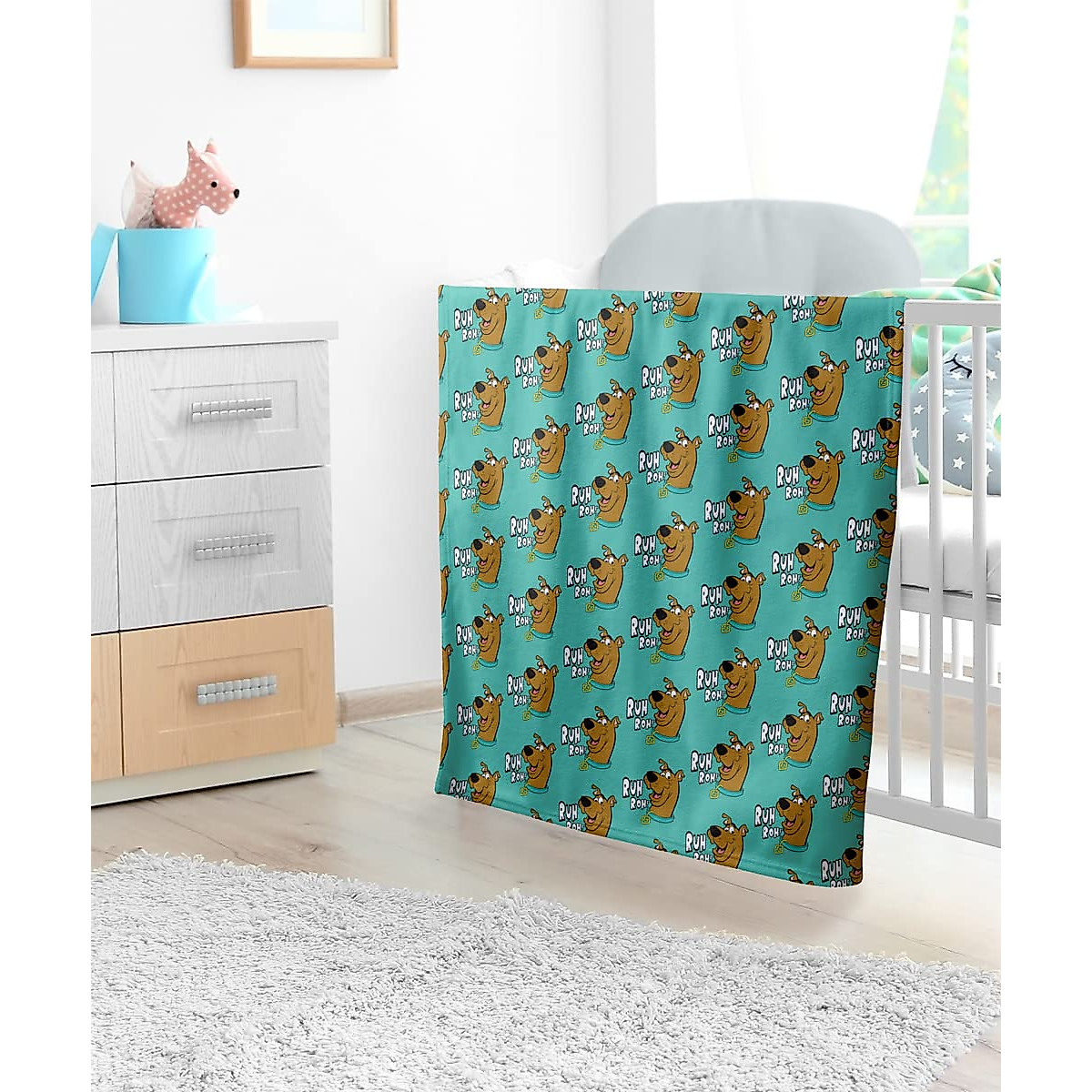LOGOVISION Scooby Doo Lightweight Baby Blanket, 30"X40", Ruh Roh Face Pattern Unisex for Infants Girls & Boys