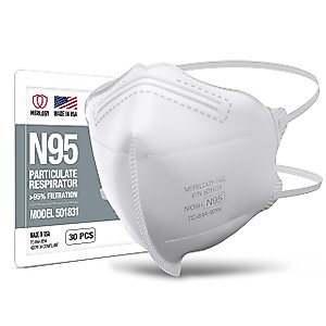 N95 Mask Respirator [ Made in USA ] NIOSH Certified N95 Particulate Respirators Face Mask (Pack of 30)