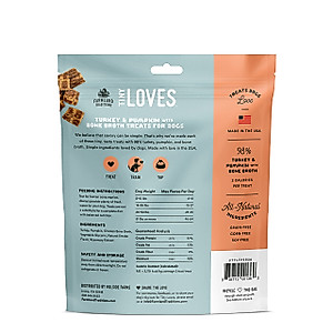 Farmland Traditions Tiny Loves Jerky Trainer Treats for Dogs w/Bone Broth (Turkey & Pumpkin, 6 oz.)